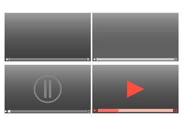 Player screen media isolated set movie Royalty Free Vector