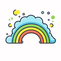 Rainbow hand-drawn comic rainbow doodle style Vector Image