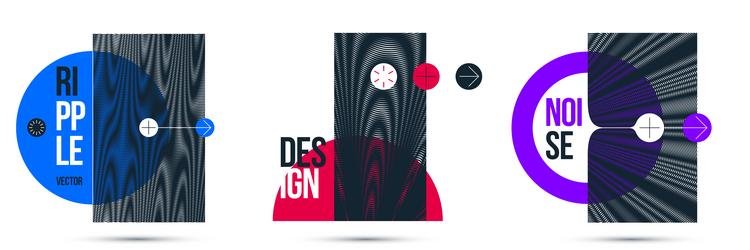 Graphic design elements set moire trendy layouts Vector Image