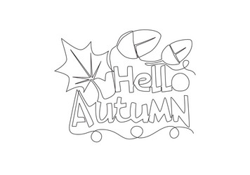 Single continuous line drawing of cute Royalty Free Vector