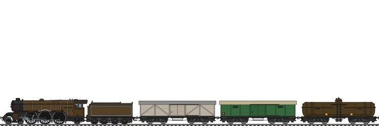 Vintage freight steam train Royalty Free Vector Image