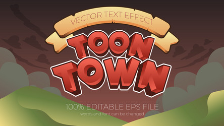 Toon text effect style eps editable Royalty Free Vector