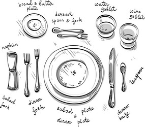 Festive table setting Royalty Free Vector Image