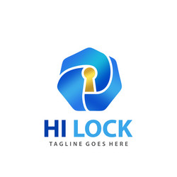 Abstract gradient lock up logo design template Vector Image