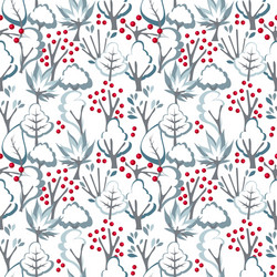 Seamless pattern with winter forest Royalty Free Vector