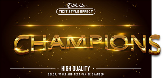 Text style effect - champions theme Royalty Free Vector