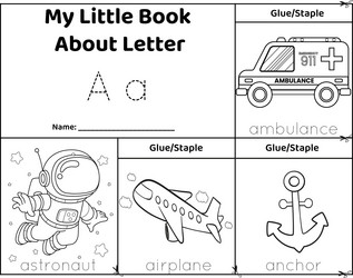 My little book about letter mm Royalty Free Vector Image