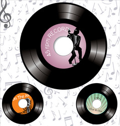 Retro 45 rpm record labels Royalty Free Vector Image