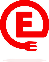 Fork restaurant logo Royalty Free Vector Image