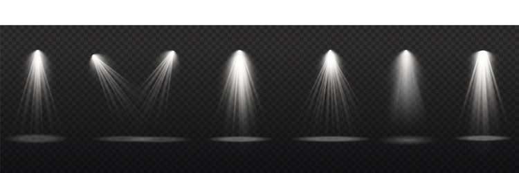 Spotlight projector light effect with white rays Vector Image