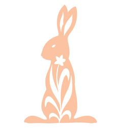 Vintage rabbit back view Royalty Free Vector Image