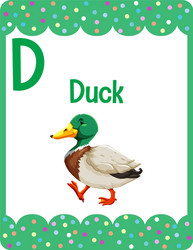 A letter d for duck Royalty Free Vector Image - VectorStock