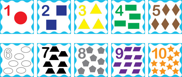 Card number 6 six and oval learning numbers Vector Image