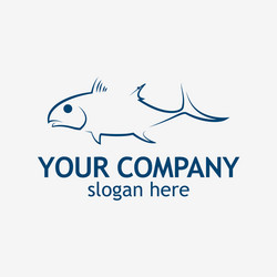 Fish logo icon milkfish Royalty Free Vector Image