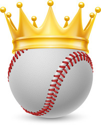 King baseball concept a ball wearing Royalty Free Vector