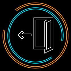 Logout icon - exit sign or register Royalty Free Vector