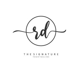Rd initial letter handwriting and signature logo Vector Image