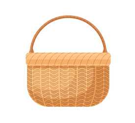 Empty straw basket with two handles realistic Vector Image