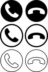 Call icons set phone dial symbols answer Vector Image