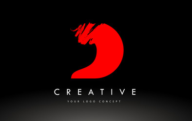 Dk d k brush logo letters with red and black Vector Image