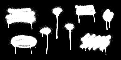 Graffiti spray banner set spray paint Royalty Free Vector