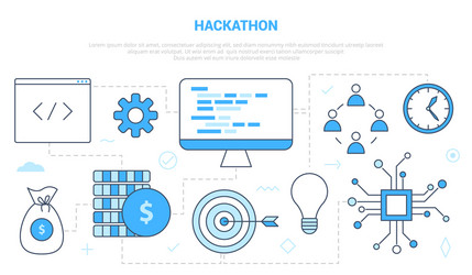 Hackathon doodle set Royalty Free Vector Image