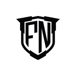 Fn logo monogram hexagon abstract shape images Vector Image