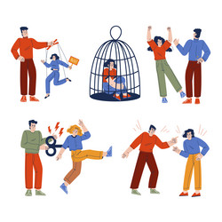 Manipulation and control over people with toxic Vector Image