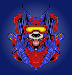 Mecha bee robot head Royalty Free Vector Image