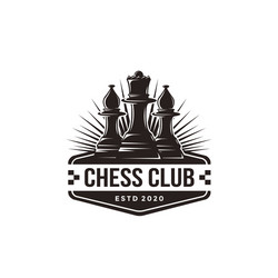 Vintage classic badge emblem chess logo Royalty Free Vector