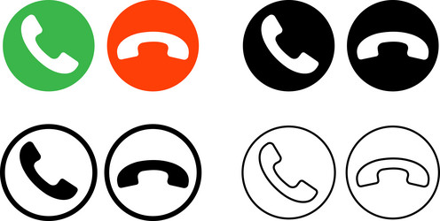 Call icons set phone dial symbols answer Vector Image