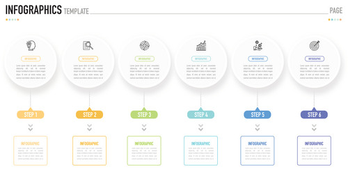 Circular pin and arrow milestone infographic Vector Image