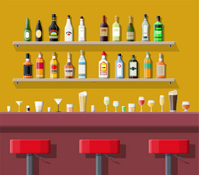 Interior of coffee shop pub cafe or bar Royalty Free Vector