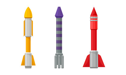 Military guided missiles of different color Vector Image