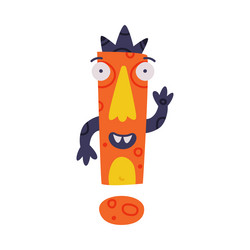 Monster interrogation mark with face and hands Vector Image