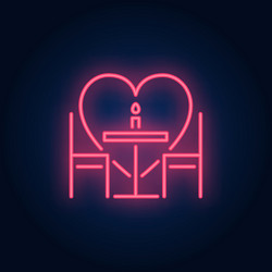 Romantic dinner neon sign Royalty Free Vector Image