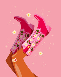 Woman legs with cowboy boots Royalty Free Vector Image