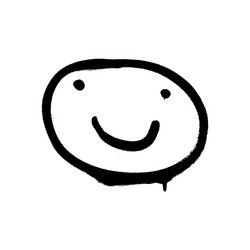 Graffiti grunge emoji with black ond white colour Vector Image