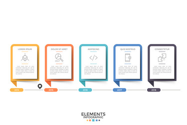 Five steps plan process chart template Royalty Free Vector