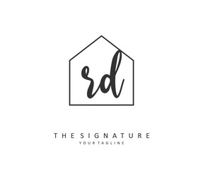 Rd initial letter handwriting and signature logo Vector Image