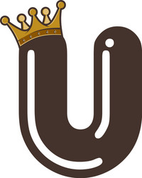 Alphabet letter with crown king queen Royalty Free Vector