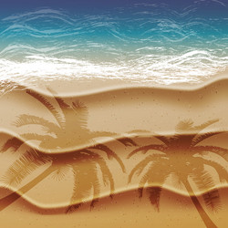 Sand and wave beach realistic background Vector Image
