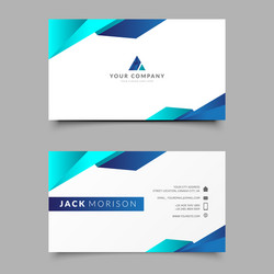 Blue triangle corporate business card name card Vector Image