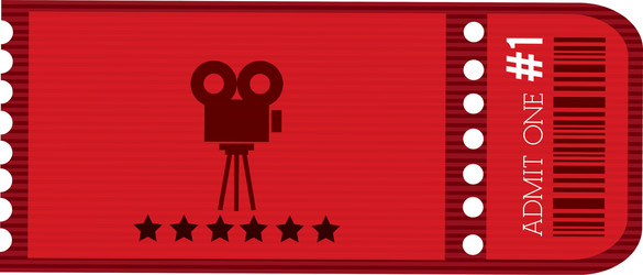 Red movie ticket Royalty Free Vector Image - VectorStock