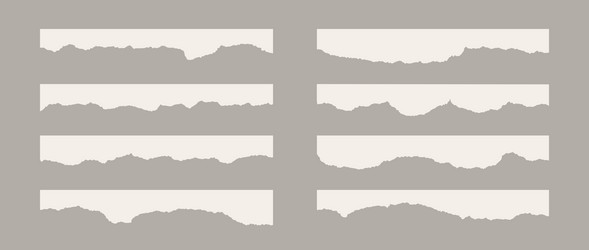 Torn thin and long pieces of paper set black Vector Image