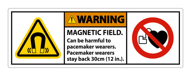 Safety first magnetic field can be harmful Vector Image