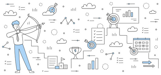 Business effort concept flat cartoon Royalty Free Vector