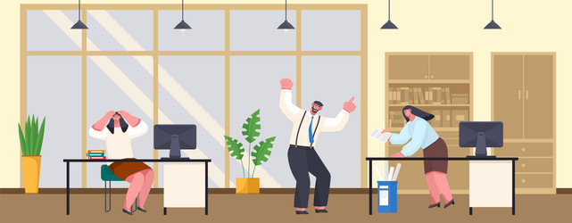 Work rush office chaos flat Royalty Free Vector Image