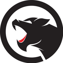 Logo of a puma inside shield Royalty Free Vector Image