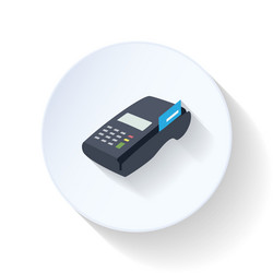 New smart pos terminal payment machine with bank Vector Image
